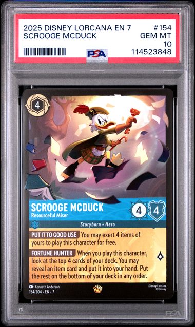 Scrooge McDuck 2025 Disney Lorcana Legendary non-holo #154 PSA 10 ...