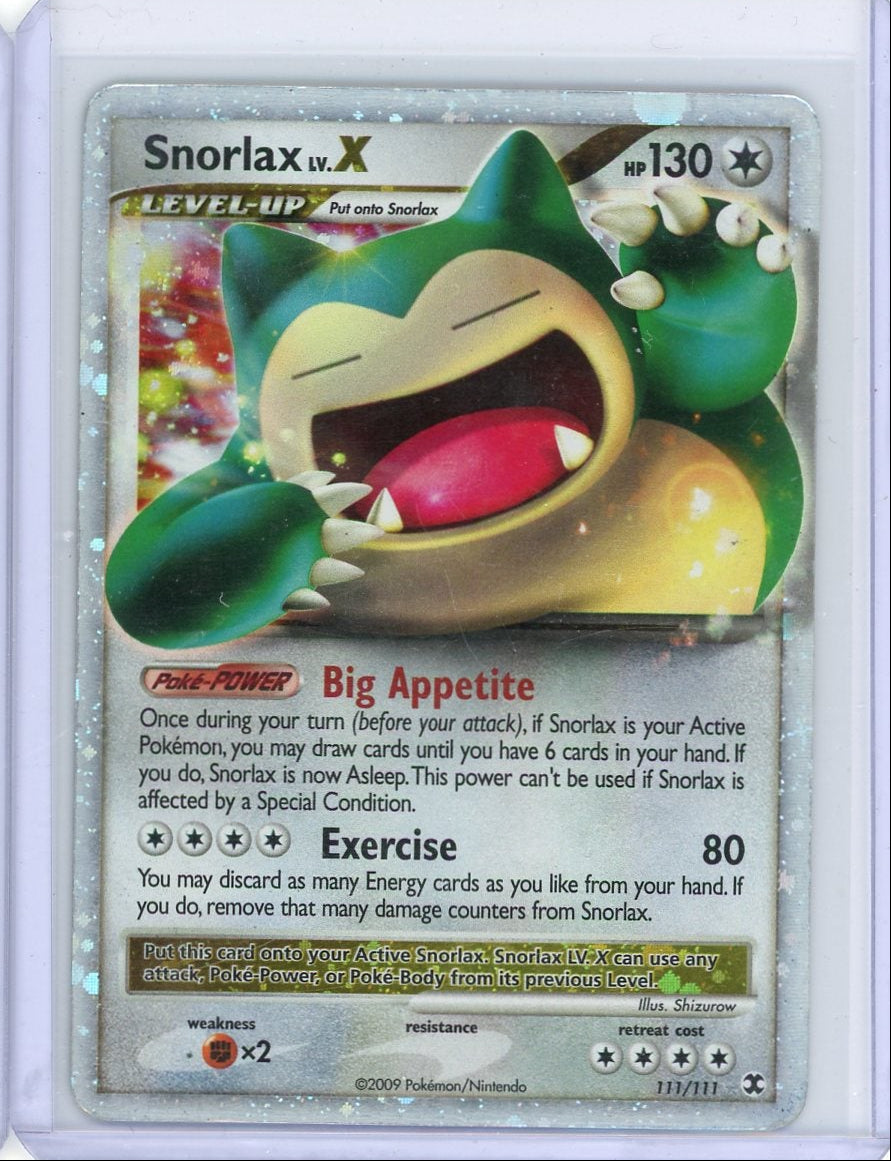 Snorlax Lv. X 2009 Pokemon Rising Rivals #111/111 HP/DMG – Piece Of The ...