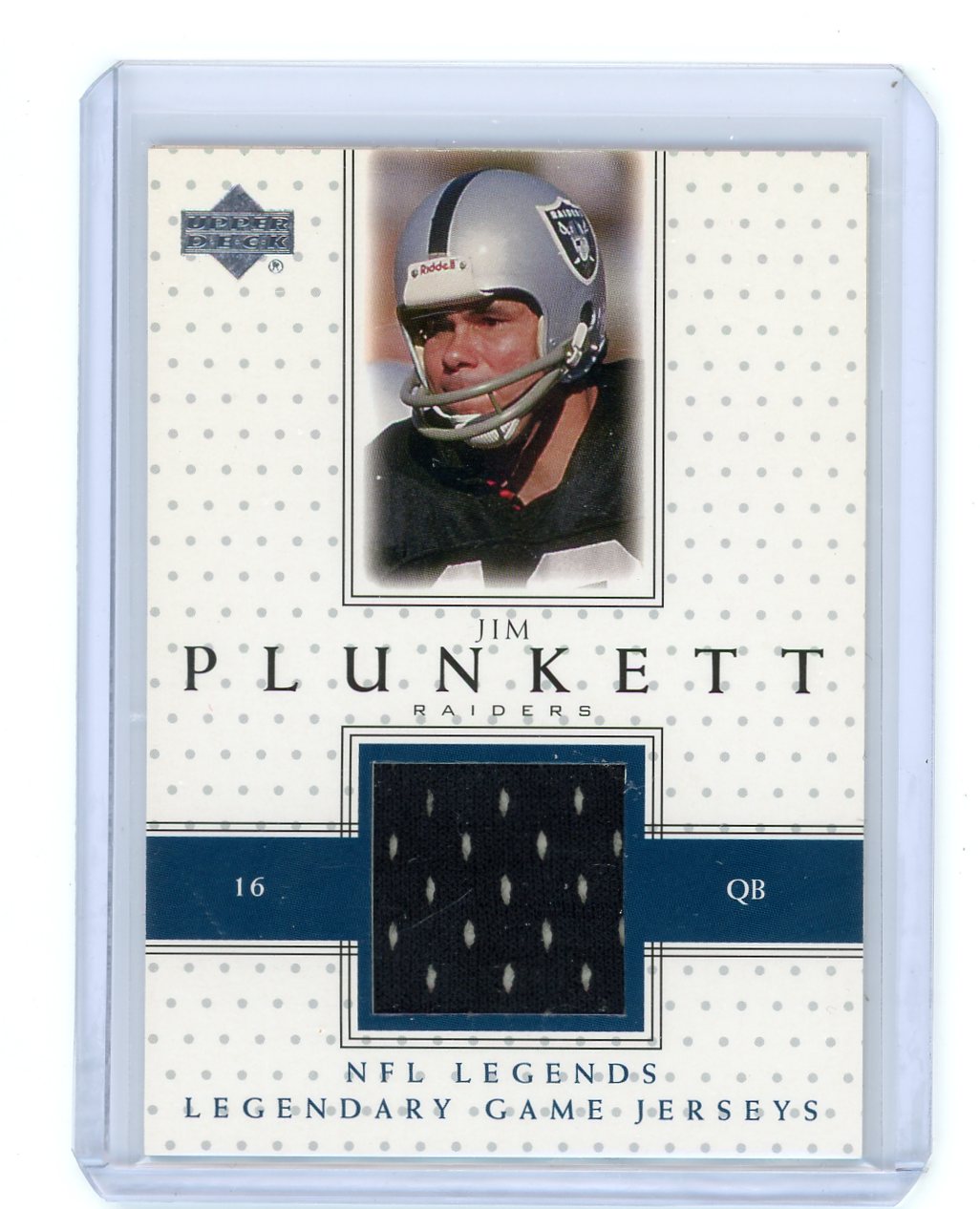 Jim Plunkett 2000 Upper Deck NFL Legends Legendary Game Worn Jersey #L ...