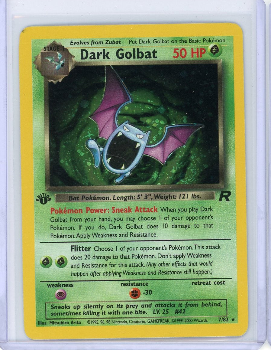 Dark Golbat 2000 Pokemon Team Rocket 1st Edition holo #7/82 LP/NM ...