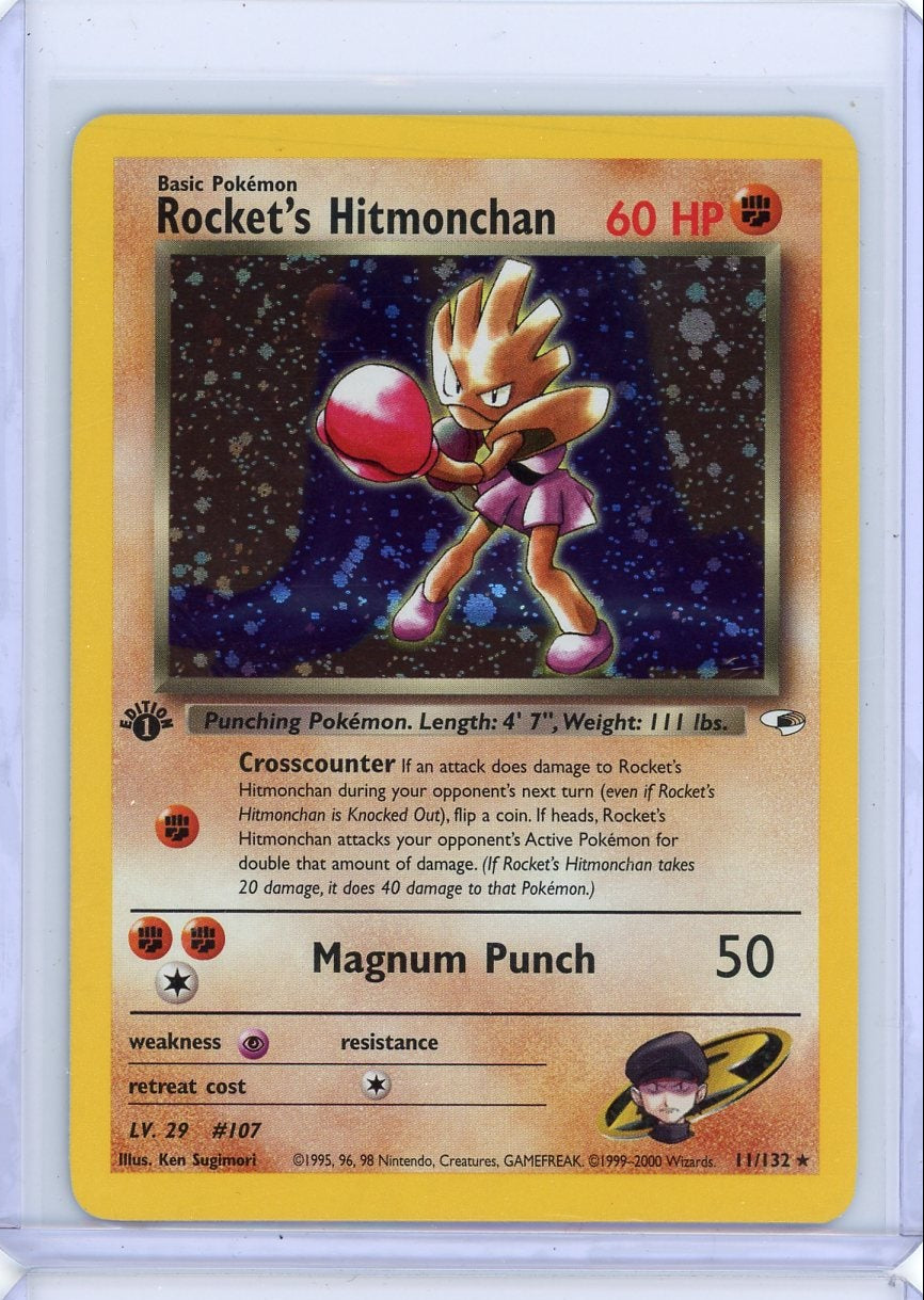 Rocket's Hitmonchan Pokémon Gym Heroes 1st Edition Holo #11/132 – Piece ...