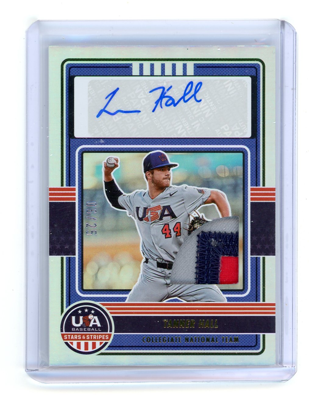 Tanner Hall 2023 Panini Team USA Stars & Stripes autograph relic #'d 0 ...