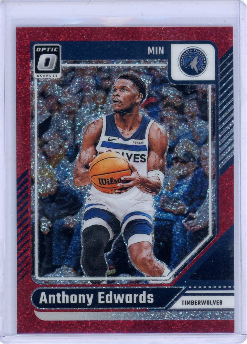 Anthony Edwards 2024-25 Panini Donruss Optic red glitter prizm #'d 47 ...