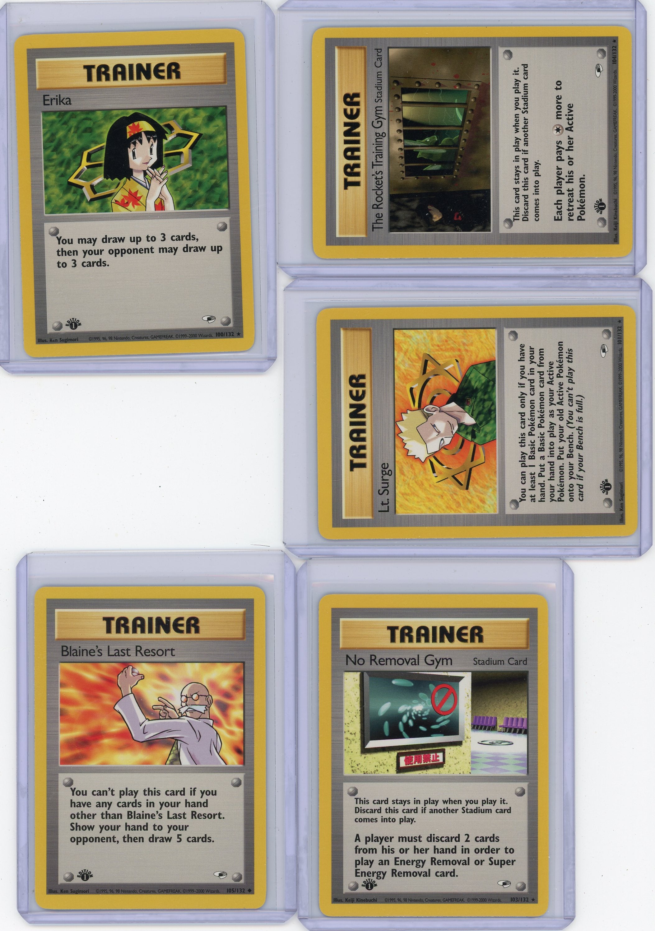 2000 Pokemon Gym Heroes 1st Edition Trainer non-holo 5-card lot – Piece ...