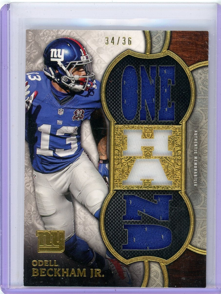 Odell Beckham Jr. 2015 Topps Triple Threads relic #'d 34/36 – Piece Of ...