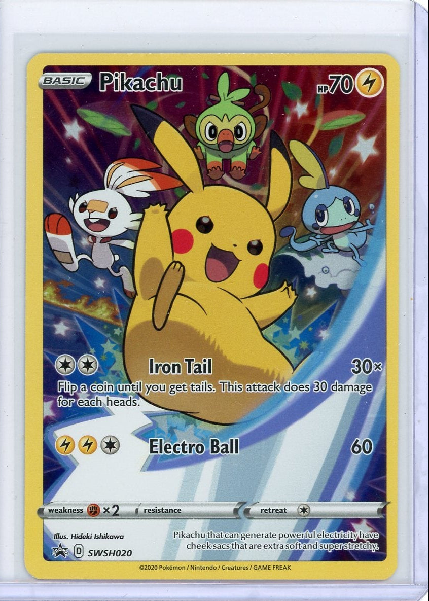 Pikachu 2020 Pokemon Black Star Promo SWSH020 – Piece Of The Game