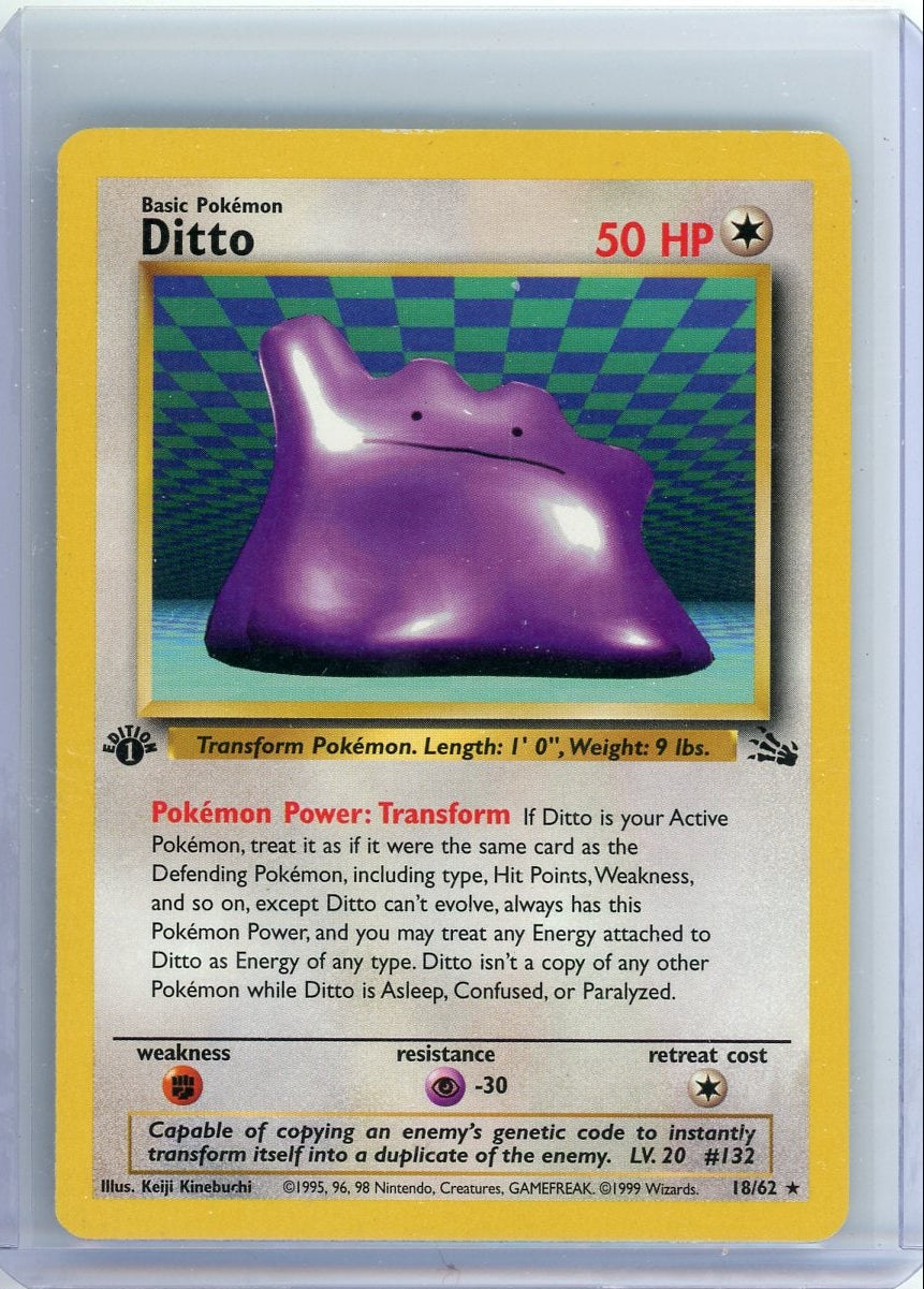Ditto 1999 Pokemon Fossil 1st Edition non holo #18/62 MP – Piece Of The ...
