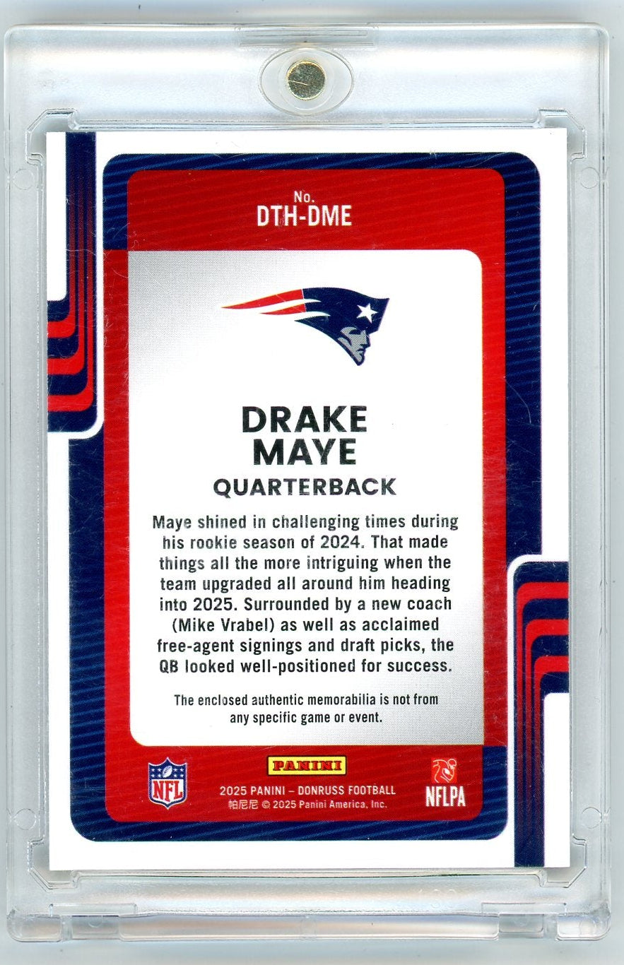 Drake Maye 2025 Panini Donruss Threads Patch – Piece Of The Game