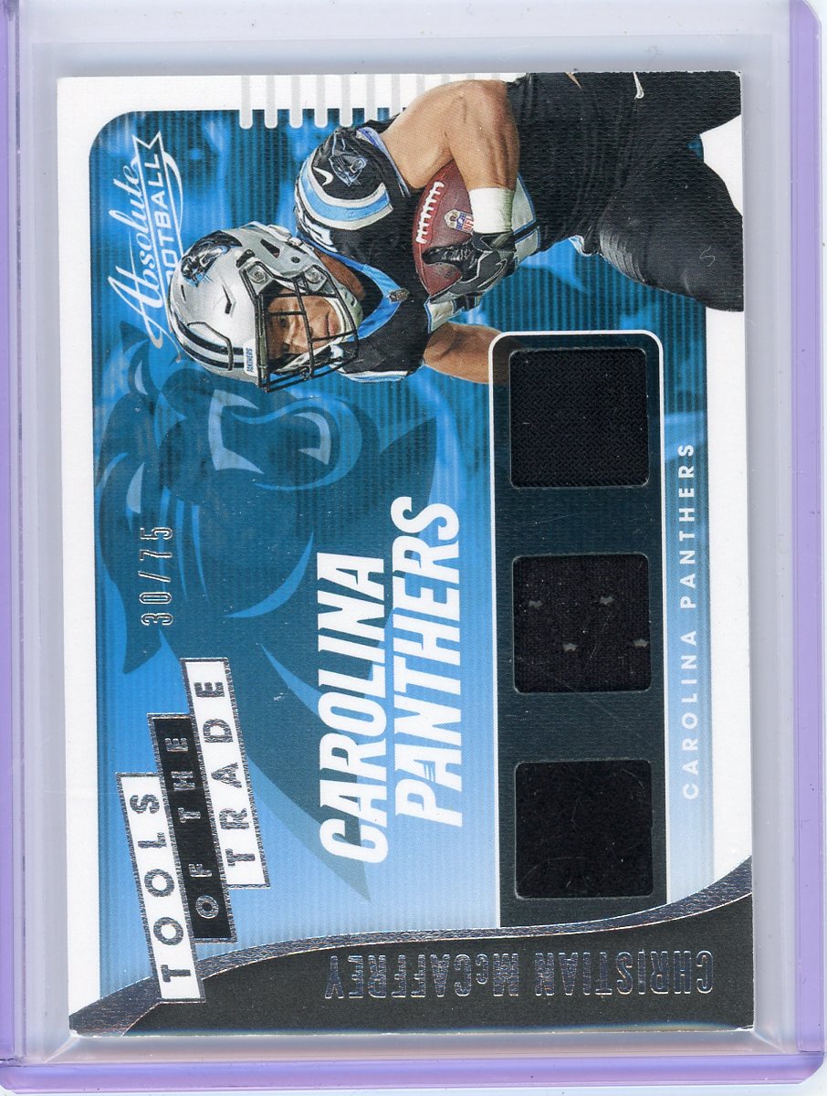 Christian McCaffrey 2019 Panini Absolute Tools of the Trade Triple Rel ...