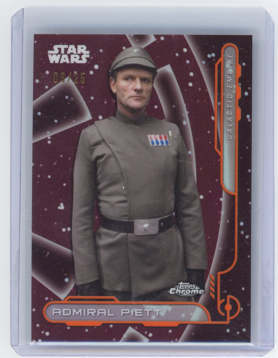 Admiral Piett 2025 Star Wars Topps Chrome Galactic Empire Rebel Orange ...