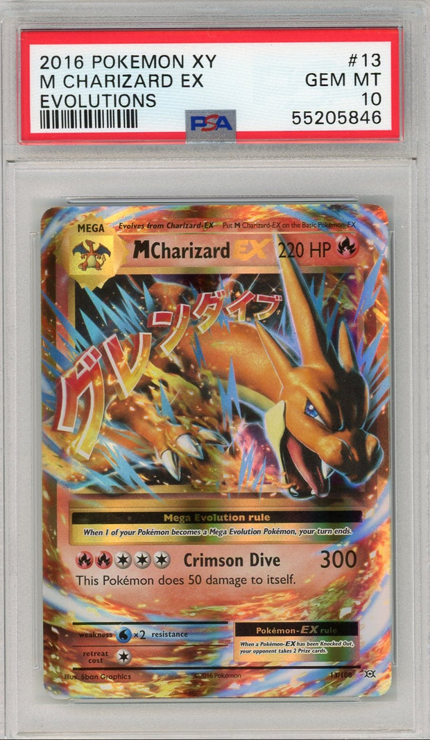 M Charizard EX Pokémon EX XY Evolutions Ultra Rare #13/108 PSA 10 ...