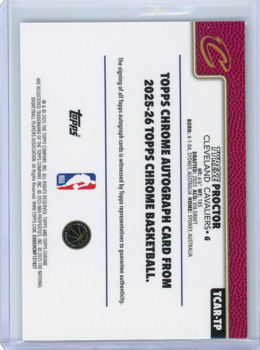 Tyrese Proctor 2025 Topps Chrome Basketball Purple Geometric Rookie Au ...