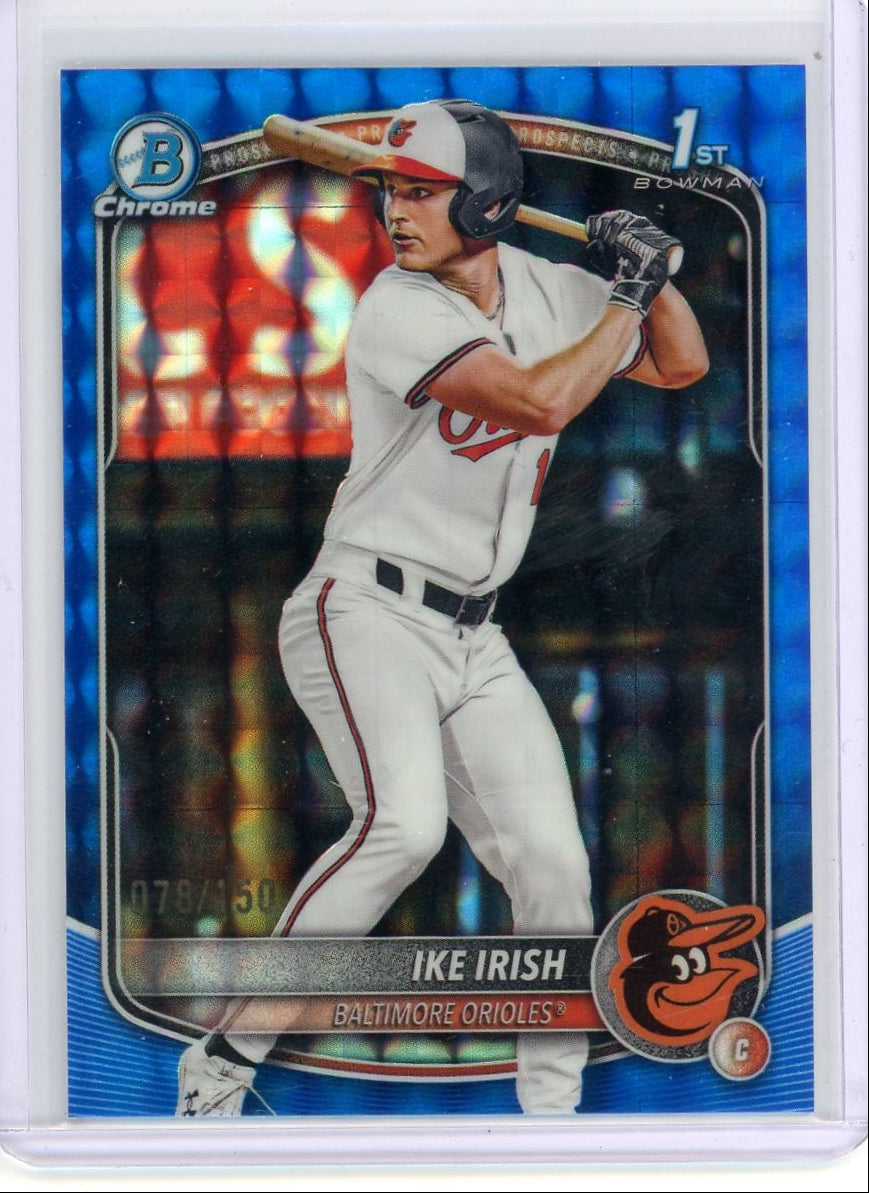 Ike Irish 2025 Bowman Chrome Blue Geometric Refractor #'d 78/150 ...