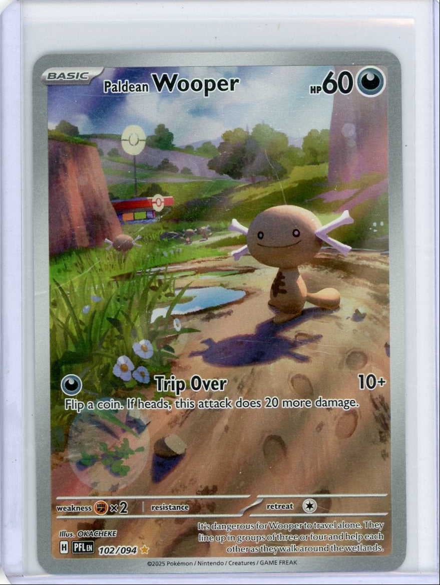 Wooper 2025 Pokemon Phantasmal Flames Illustration rare #102/094 ...