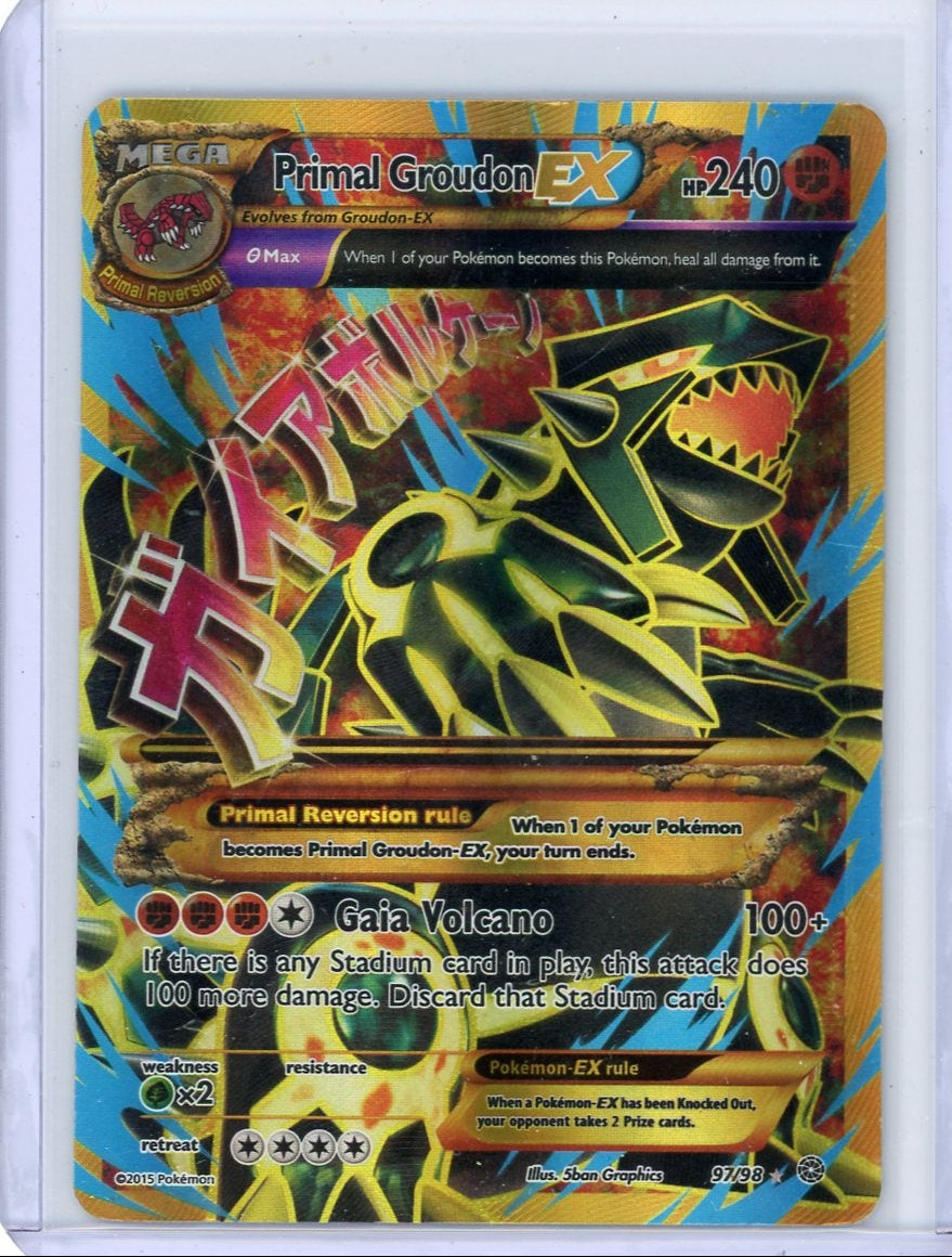 Primal Groudon ex 2015 Pokemon XY Ancient Origins Shiny Full Art #97/9 ...
