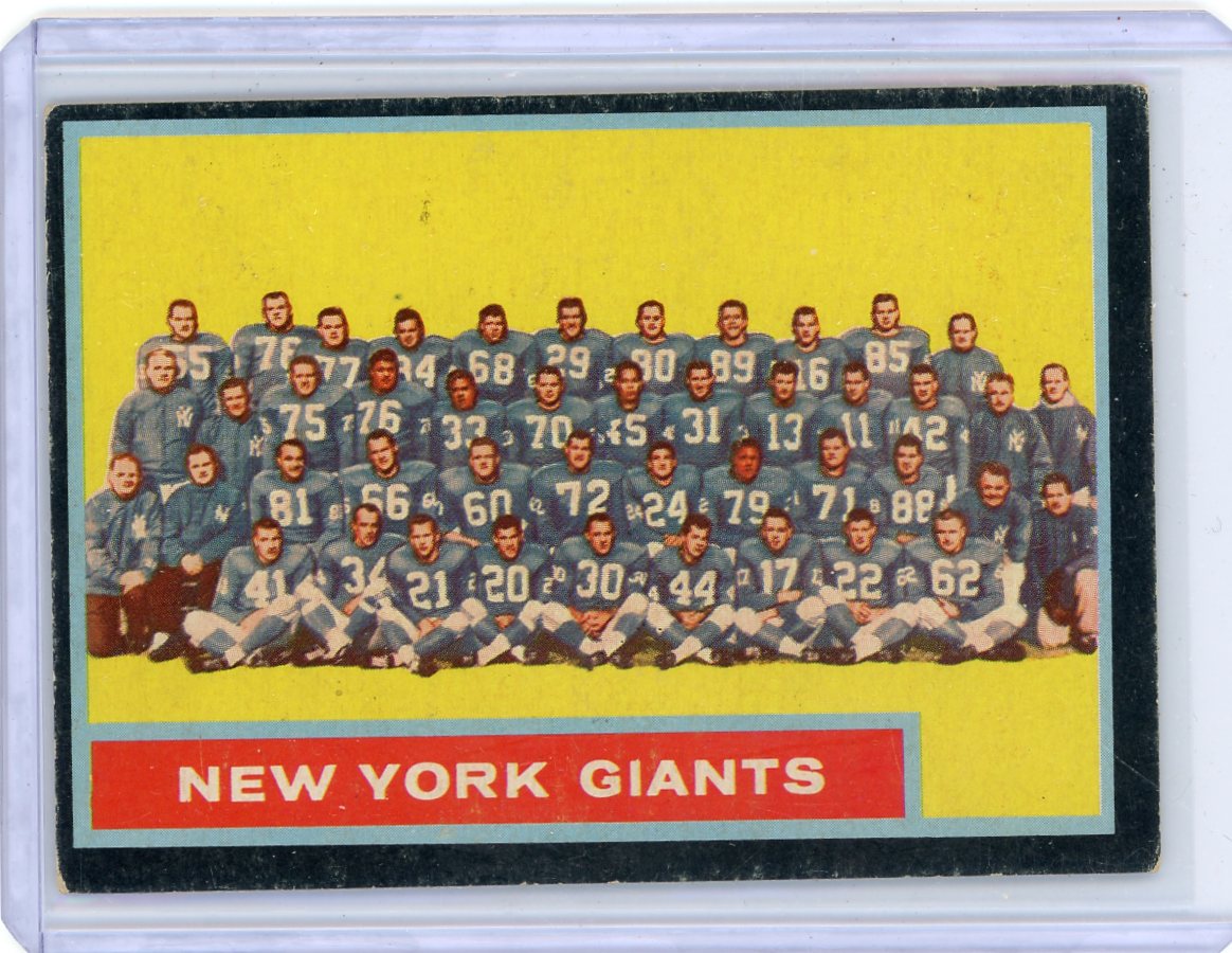New York Giants 1962 Topps #114 Team Picture – Piece Of The Game