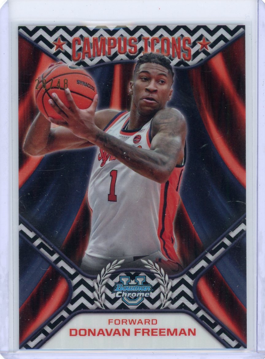 Donavan Freeman 2025 Bowman Chrome University Campus Icons Black/White ...