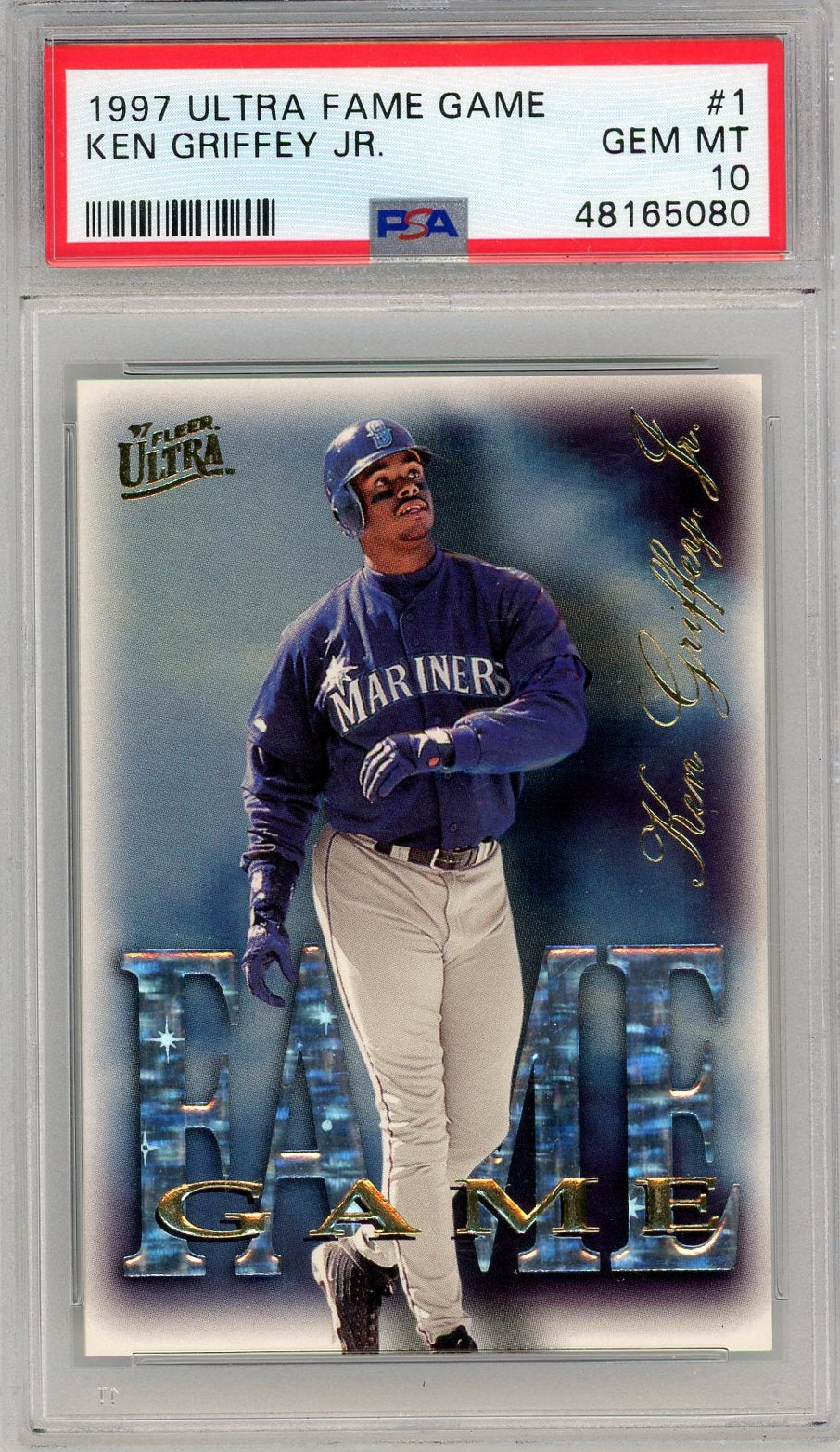 Ken Griffey Jr. 1997 Fleer Ultra Fame Game #1 PSA 10 – Piece Of The Game
