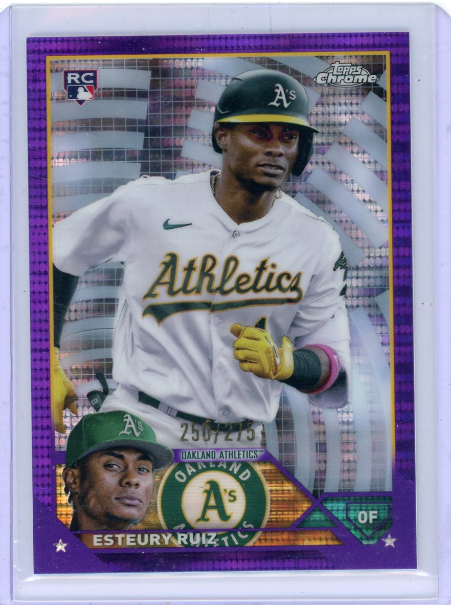 Esteury Ruiz 2023 Topps Chrome purple sonic boom ref. rookie card #'d ...