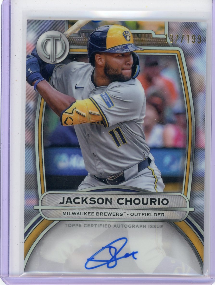 Jackson Chourio 2025 Topps Tribute autograph #'d 137/199 – Piece Of The ...