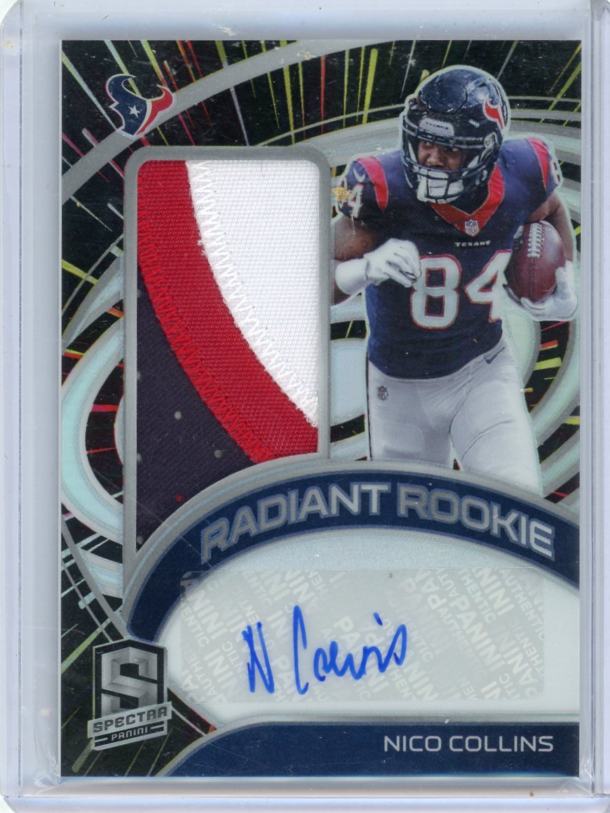 Nico Collins 2021 Panini Spectra Radiant Rookie autograph relic rookie ...