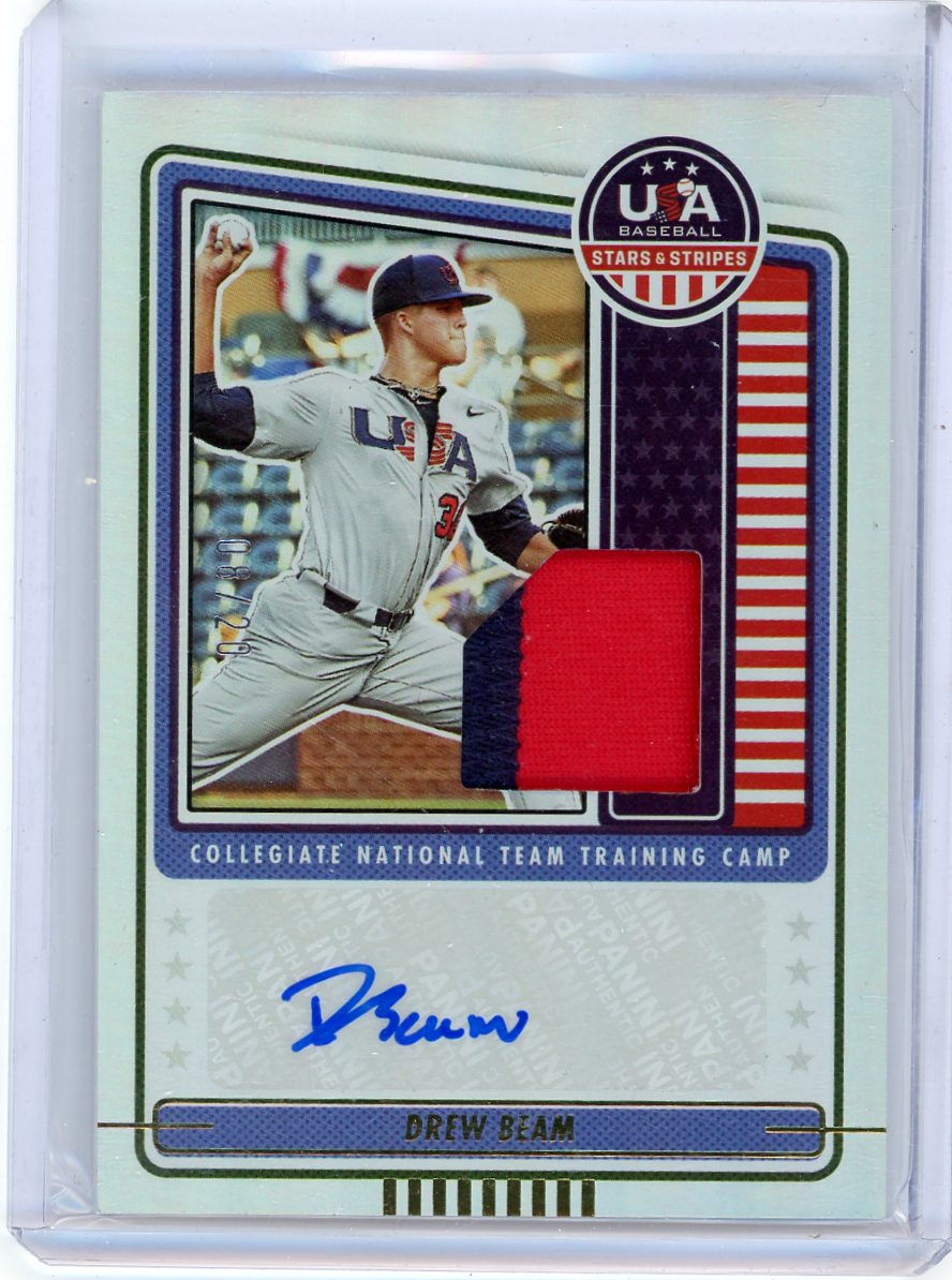 Drew Beam 2023 Panini Stars & Stripes Team USA autograph relic #'d 08 ...