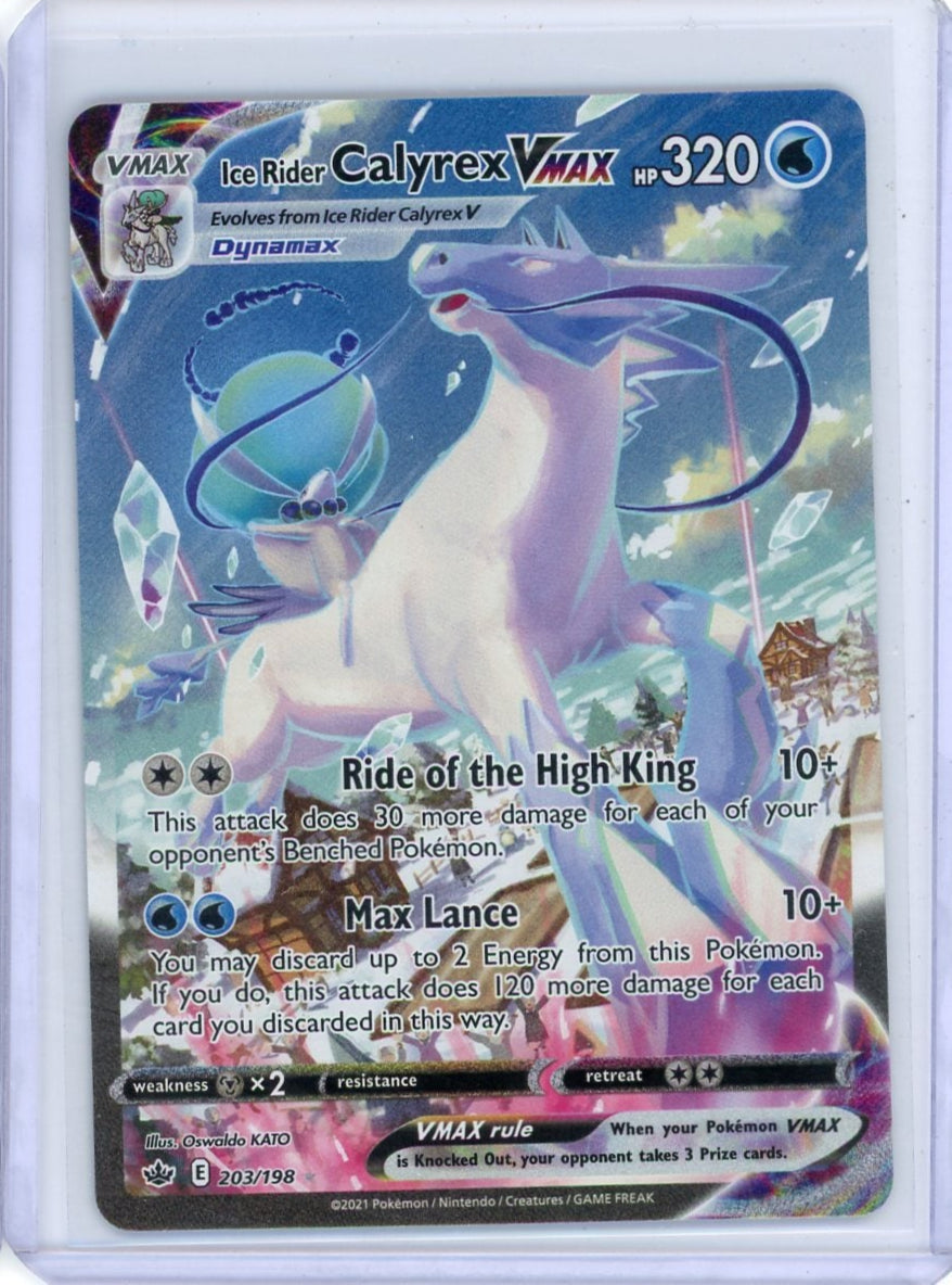 Ice Rider Calyrex Vmax Pokémon Chilling Reign Alternate Full-Art #203 ...