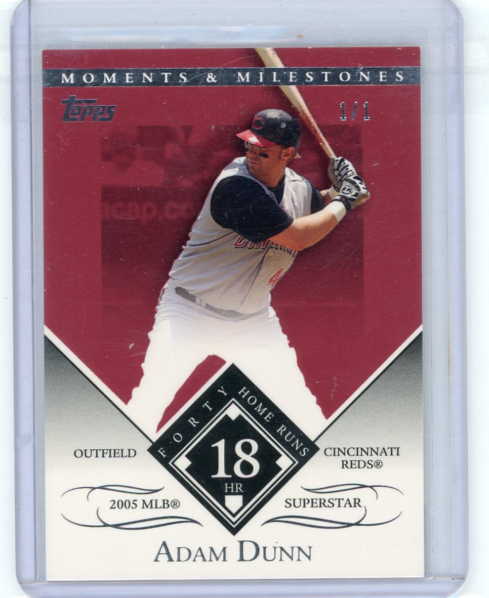 Adam Dunn 2007 Topps Moments Milestones #'d 1/1 – Piece Of The Game
