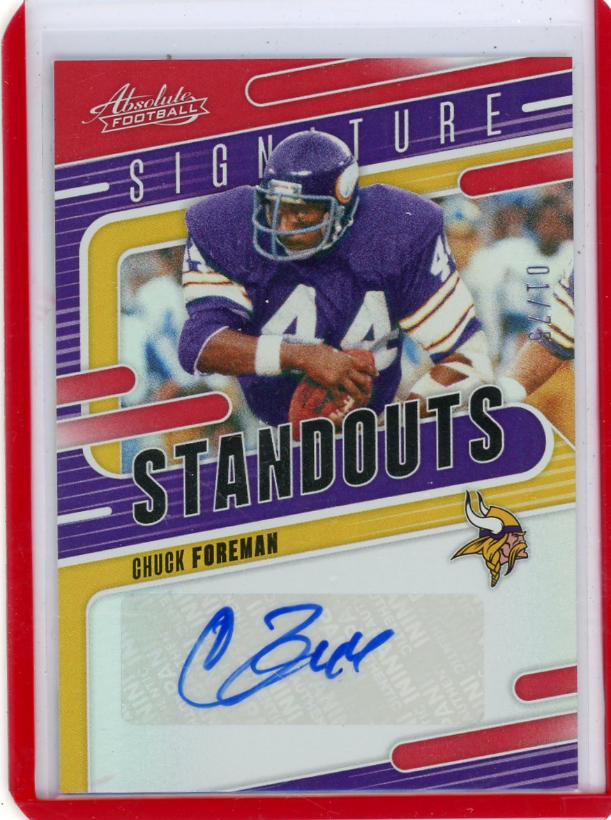 Chuck Foreman 2024 Panini Absolute Signature Standouts autograph #'d 0 ...