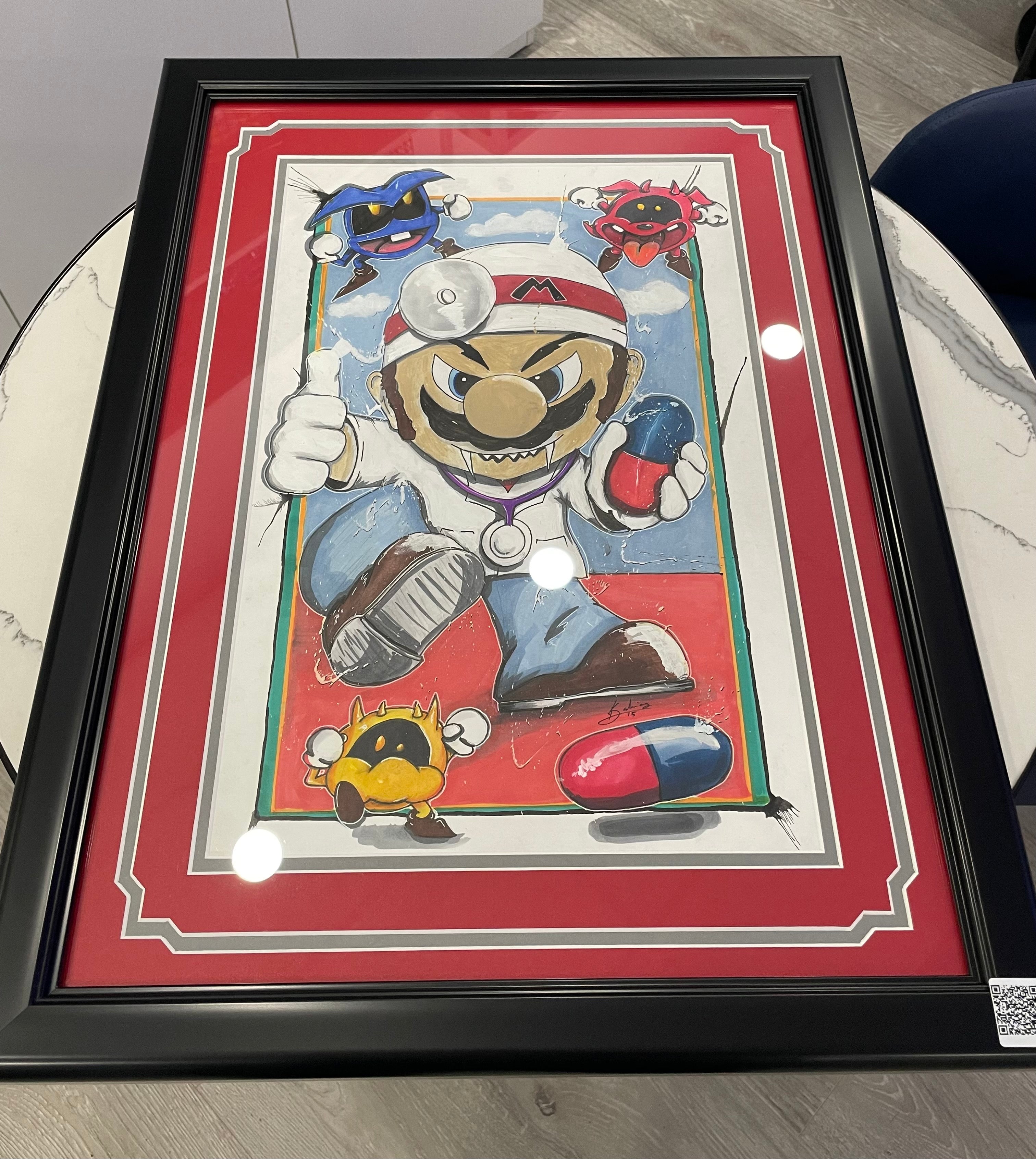 Dr. Mario 1 of 1 Framed Picture signed by Ken Salinas – Piece Of The Game