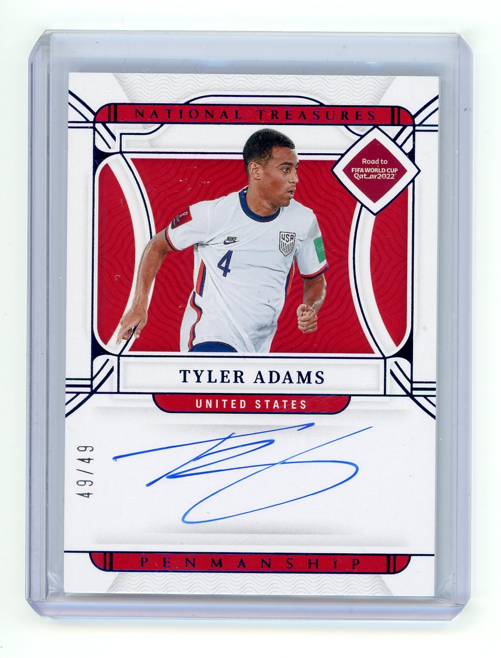 Tyler Adams 2022 Panini National Treasures FIFA Road to World Cup Penm ...